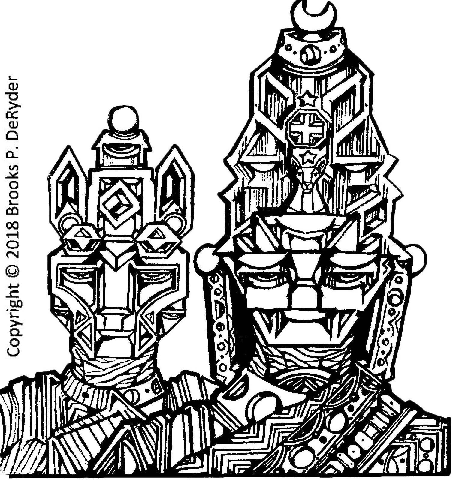 “MODERN FANTASY SHIFT, 2018, ILLUSTRATIONS 1-9” – Brooks DeRyder